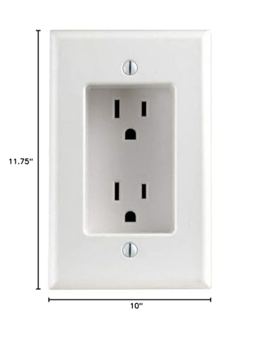 Leviton 689-W 15 Amp 1-Gang Recessed Duplex Receptacle, Residential ...