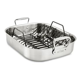 Viking 3-Ply Stainless Steel Oval Roaster with Rack, 8.5 Qt