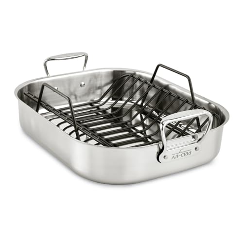 Viking 3-Ply Stainless Steel Oval Roaster with Rack, 8.5 Qt