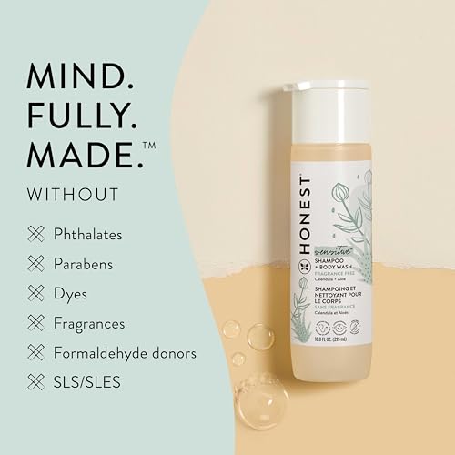 The Honest Company 2-in-1 Cleansing Shampoo + Body Wash for Sensitive ...