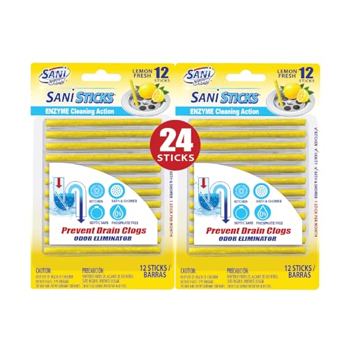 SANI 360° Sani Sticks Drain Cleaner and Deodorizer, Enzyme Pipe ...