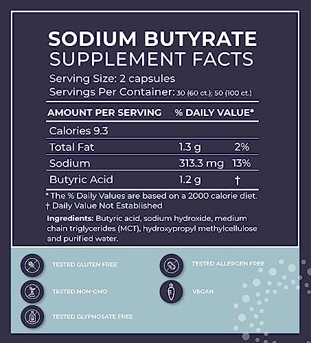 BodyBio Gut Health Supplement 100 Caps - Butyrate + Sodium | The ...