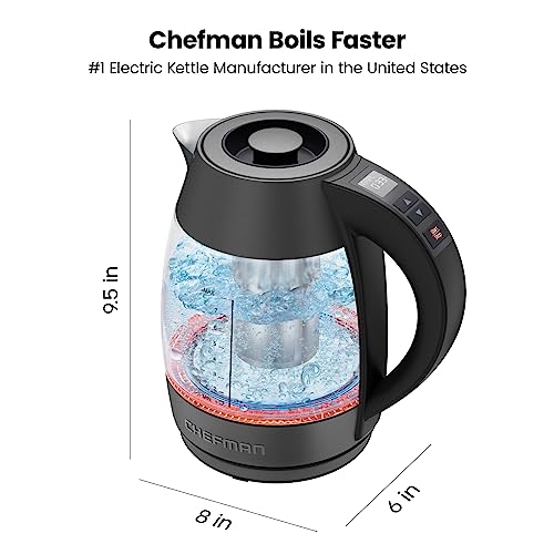 Chefman Digital Electric Kettle with Rapid 3 Minute Boil Technology ...