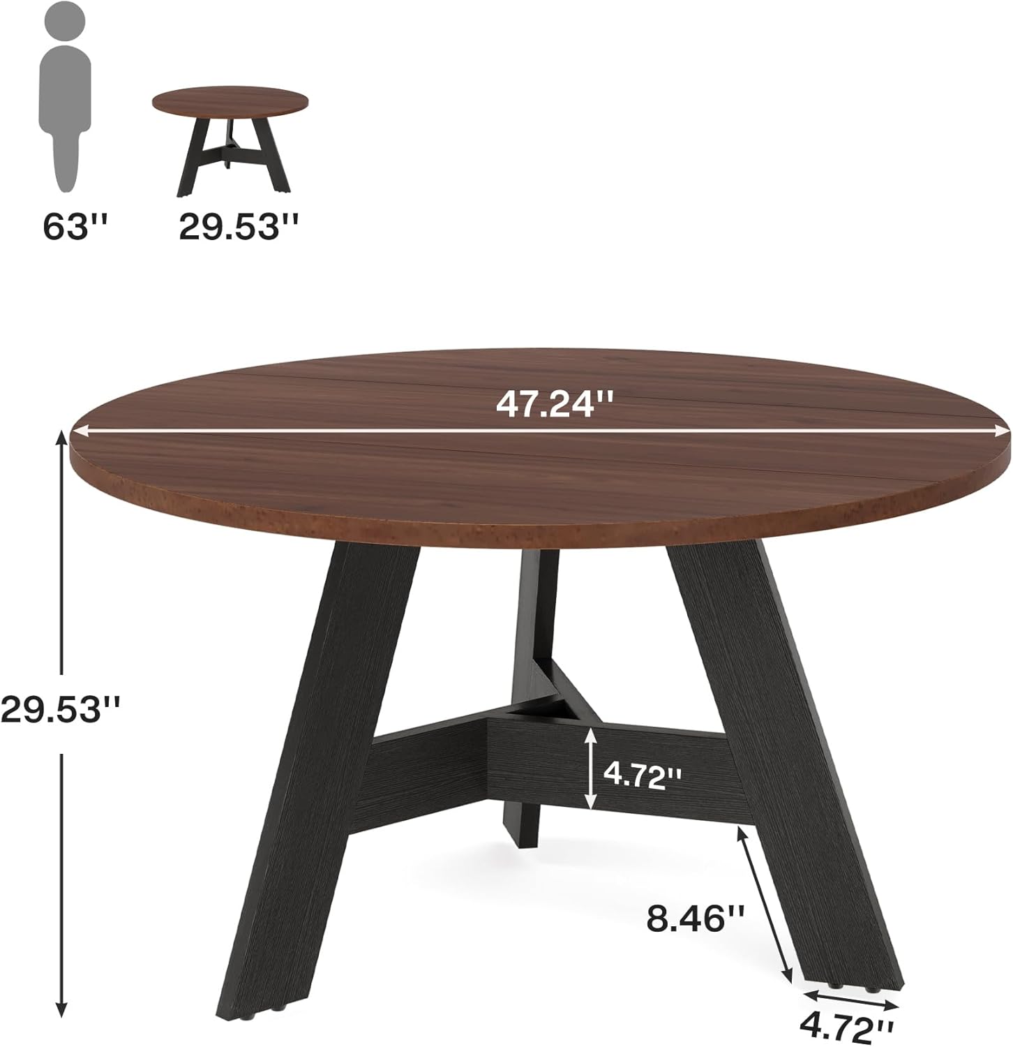 Tribesigns Round Conference Table, 47.2-Inch Round Business Meeting ...