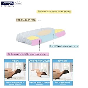 Buy Dormyo Flakes Cervical Memory Foam Cooling Gel Pillow for Neck Pain Relief, Shoulder ...
